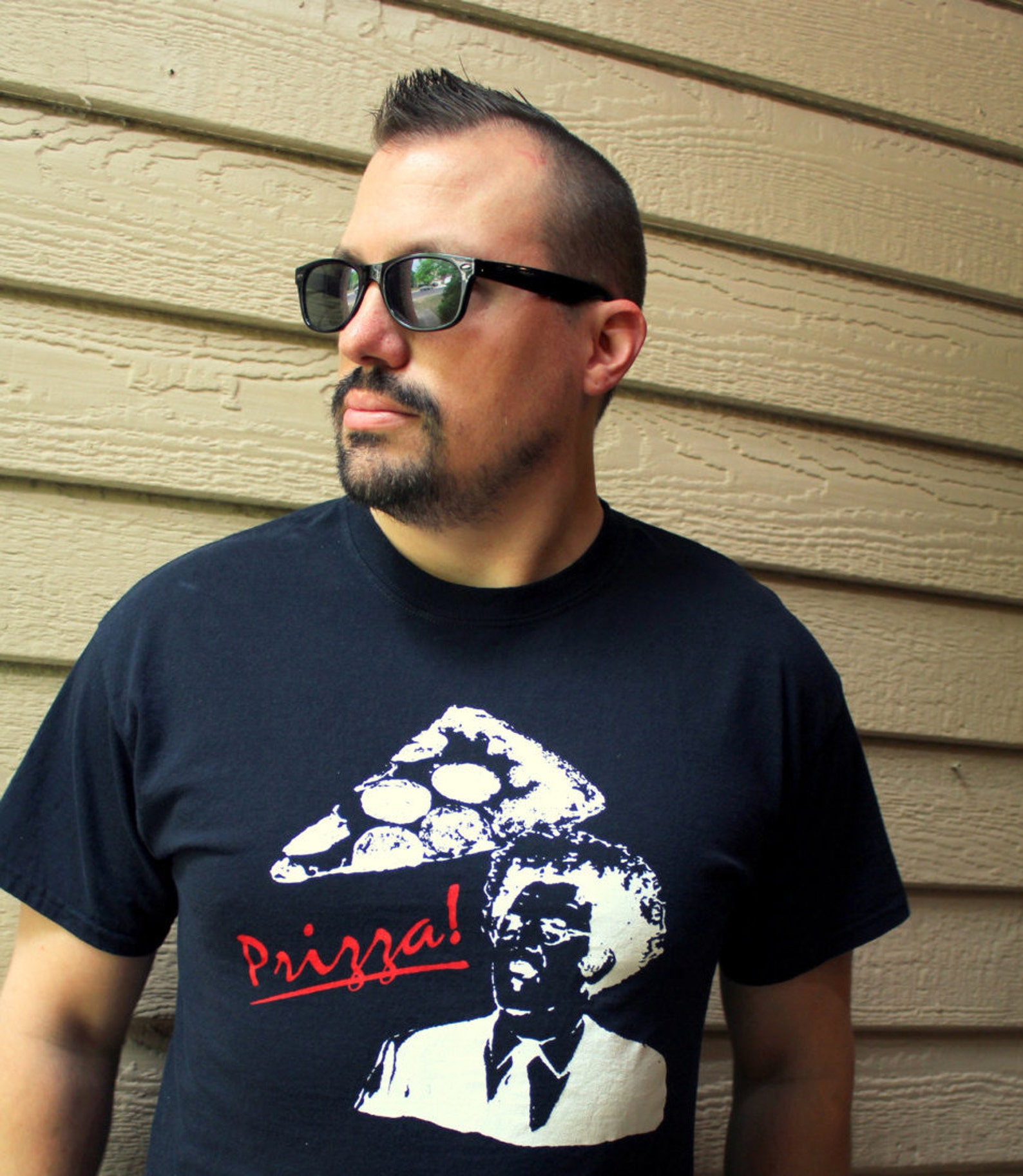 Dr Brule PRIZZA Funny Quote Fan Art Mens White Red Black Tee Shirt Eric ...