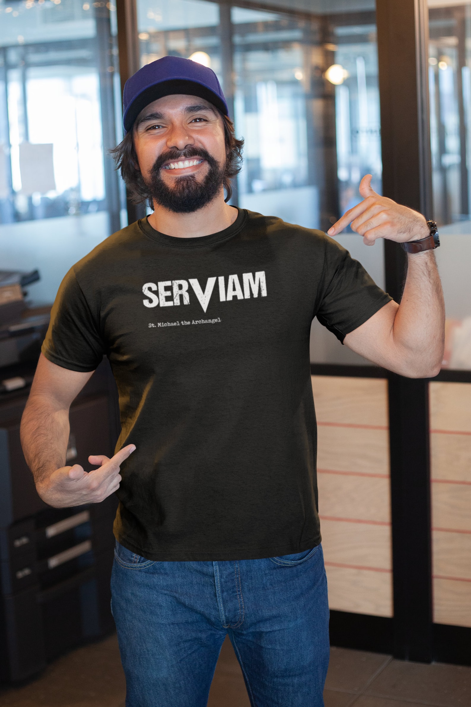 Serviam Saint Michael the Archangel Battle Cry, Catholic Mens Tee Shirt ...