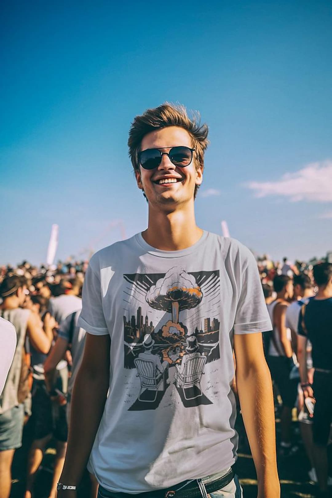 Retro Nuclear Apocalypse Tshirt for Men Boy Atomic Fallout T-shirt ...