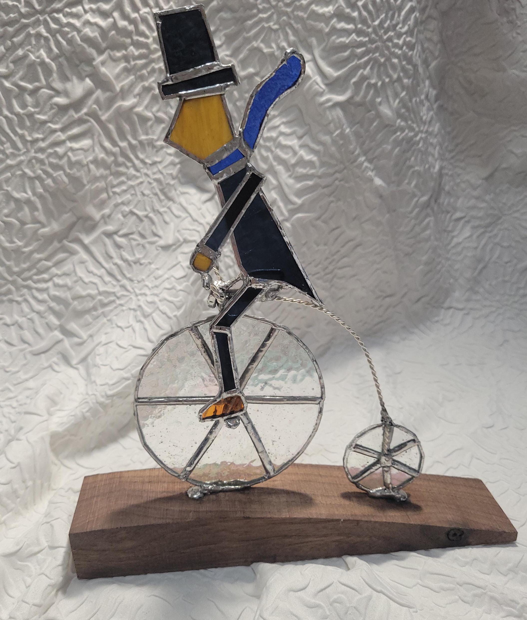 Stained Glass Penny Farthing Bike With Rider - Etsy