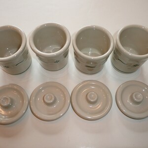 Vintage USA Made Longaberger Pottery Set 4 Condiment Jars W Lids Woven ...