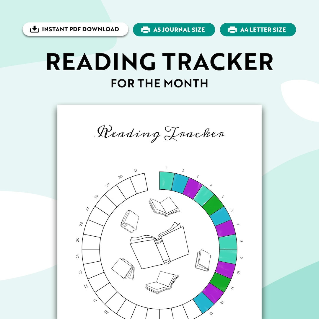READING Tracker Monthly PRINTABLE Journal Page Reading Log Book Journal ...