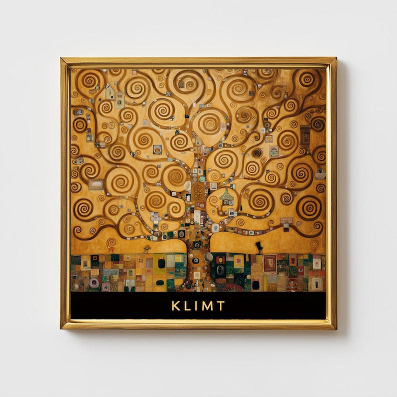 Gustav Klimt Golden Tree Painting II. Naive Symbolism Eclectic Wall Art ...
