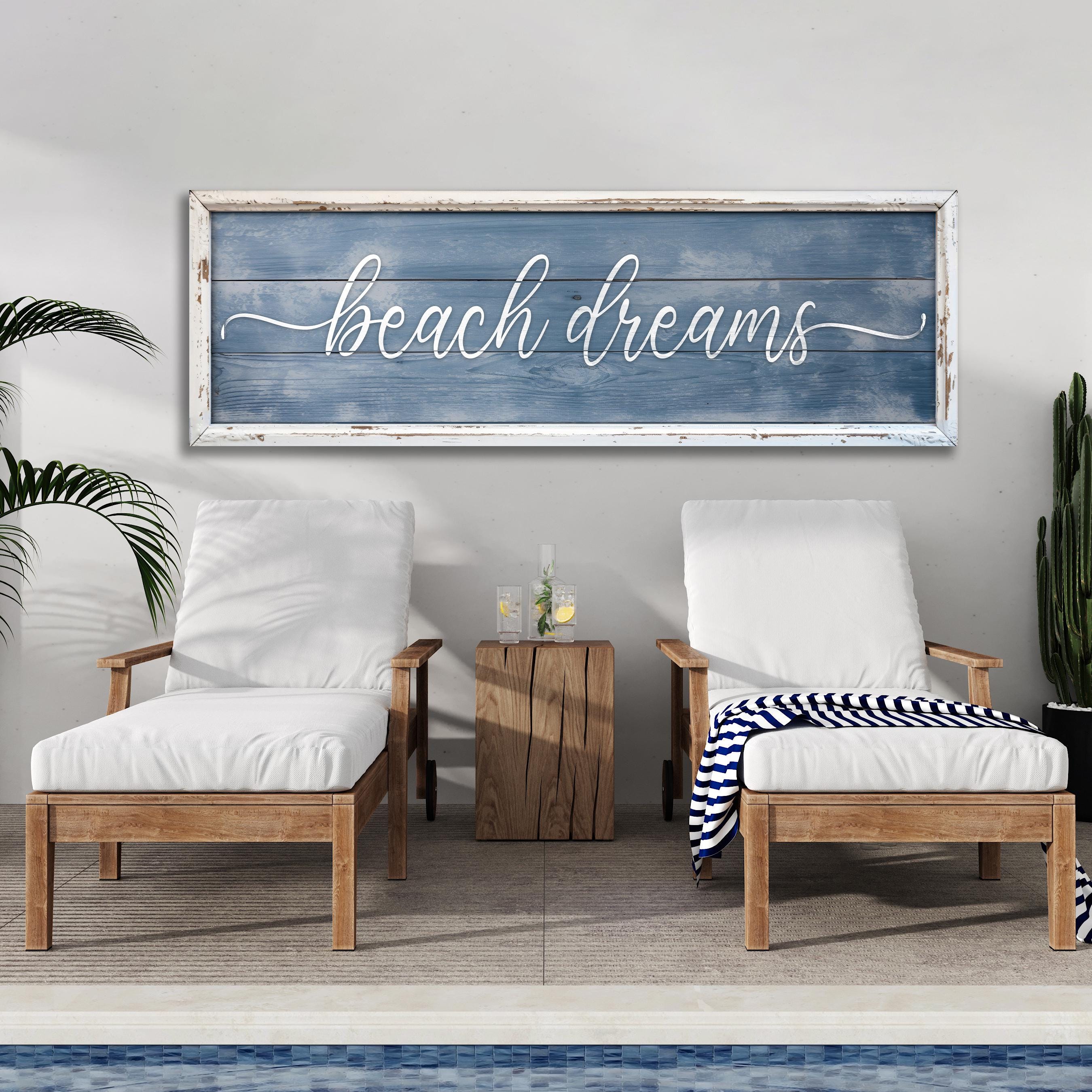 Beach Dreams Sign, Master Bedroom Wall Decor, Rustic Beach House Decor ...