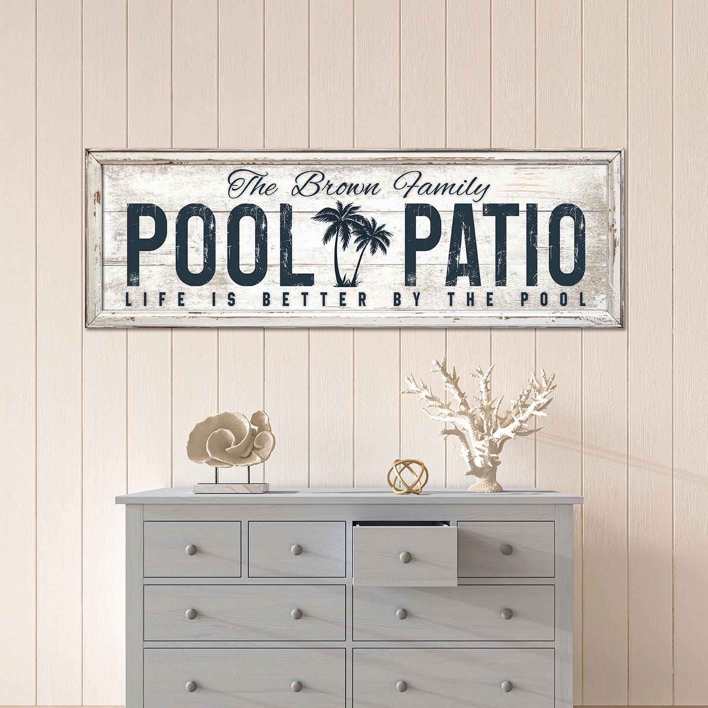 Custom Pool Wall Decor, Personalized Patio Sign, Family Name Wall Art ...