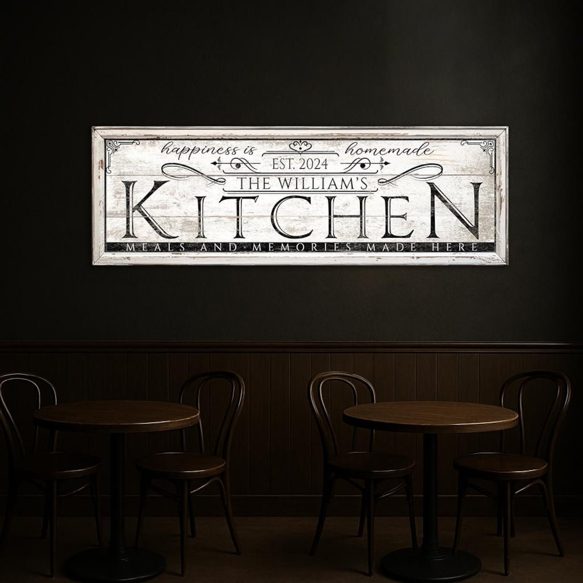 Custom Rustic Kitchen Sign, Personalized Family Name Kitchen Decor ...