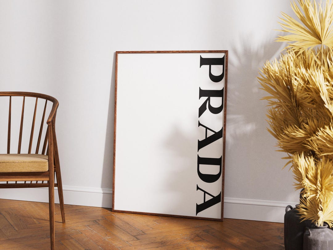 Prada Poster Black Logo, Wall Art, A2 A3 A4, Prints, Bespoke Inspired ...