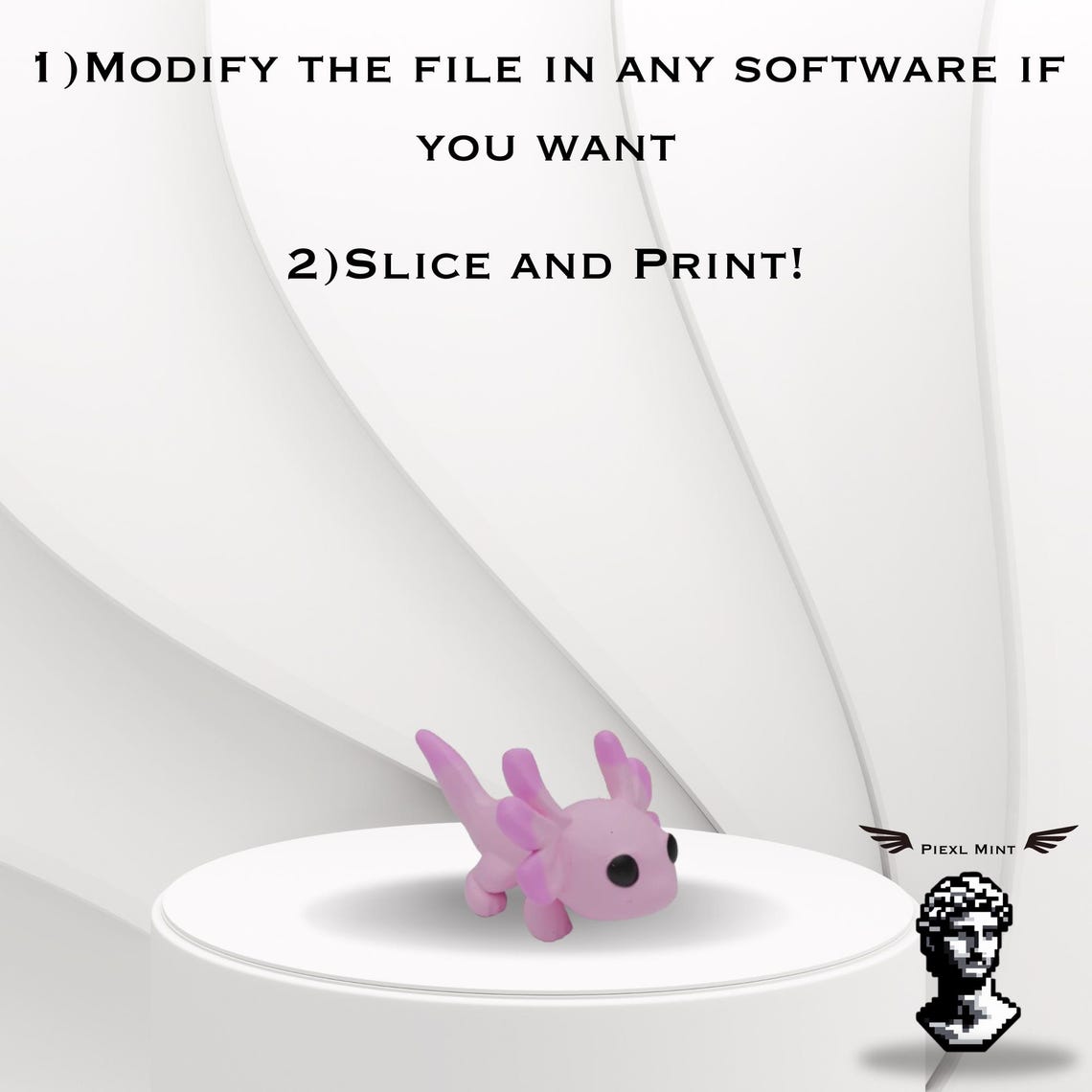Cute Axolotl 3D Model STL File Ready for Printing - Etsy