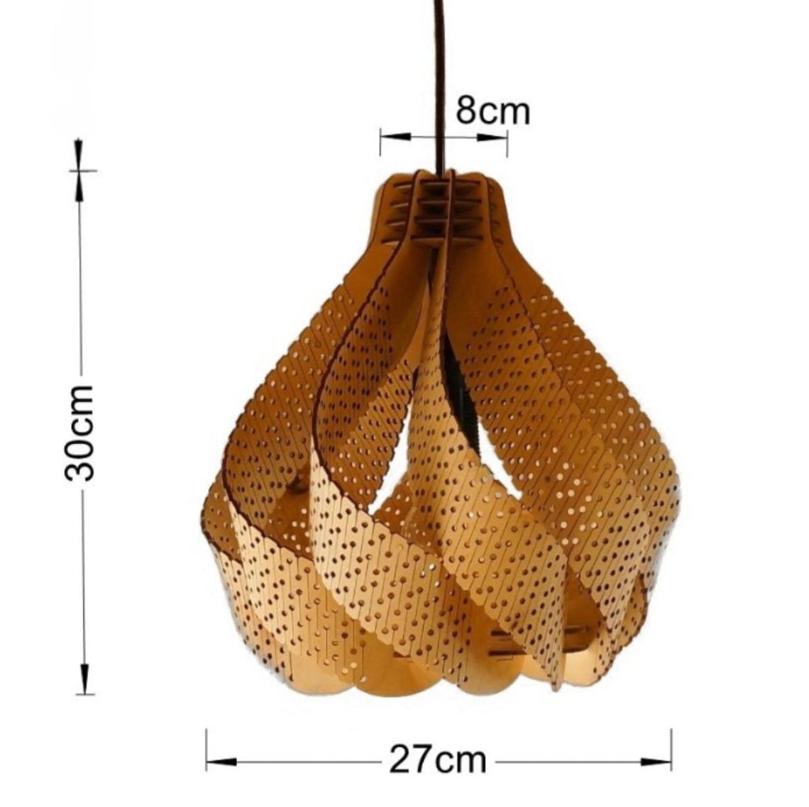 Handcrafted Wooden Helix Pendant Chandelier - Lamp - Light - Etsy