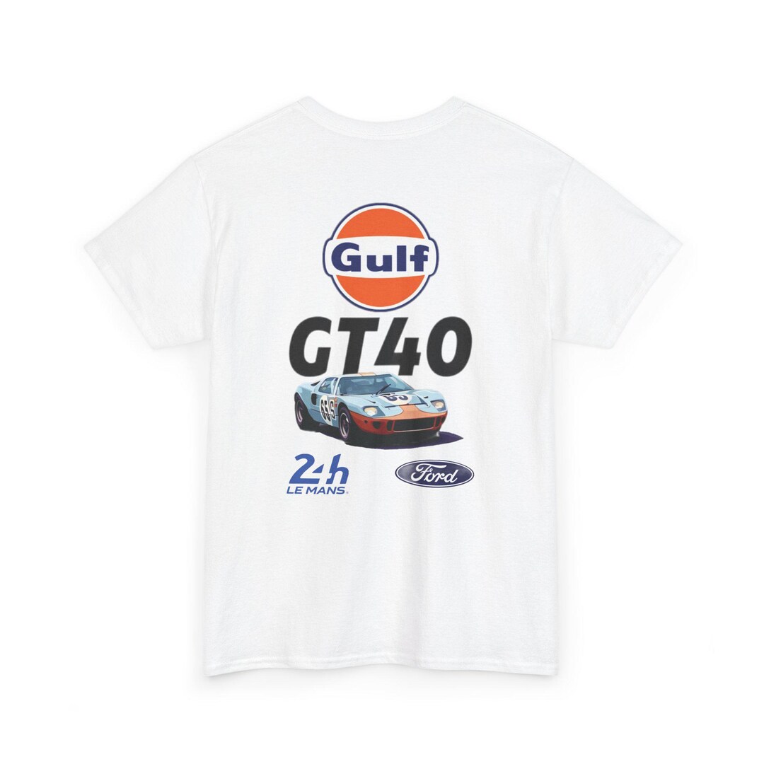 Ford GT40 Gulf Le Mans Racing Heavy T Shirt, Vintage Car Tee, Gifts for ...