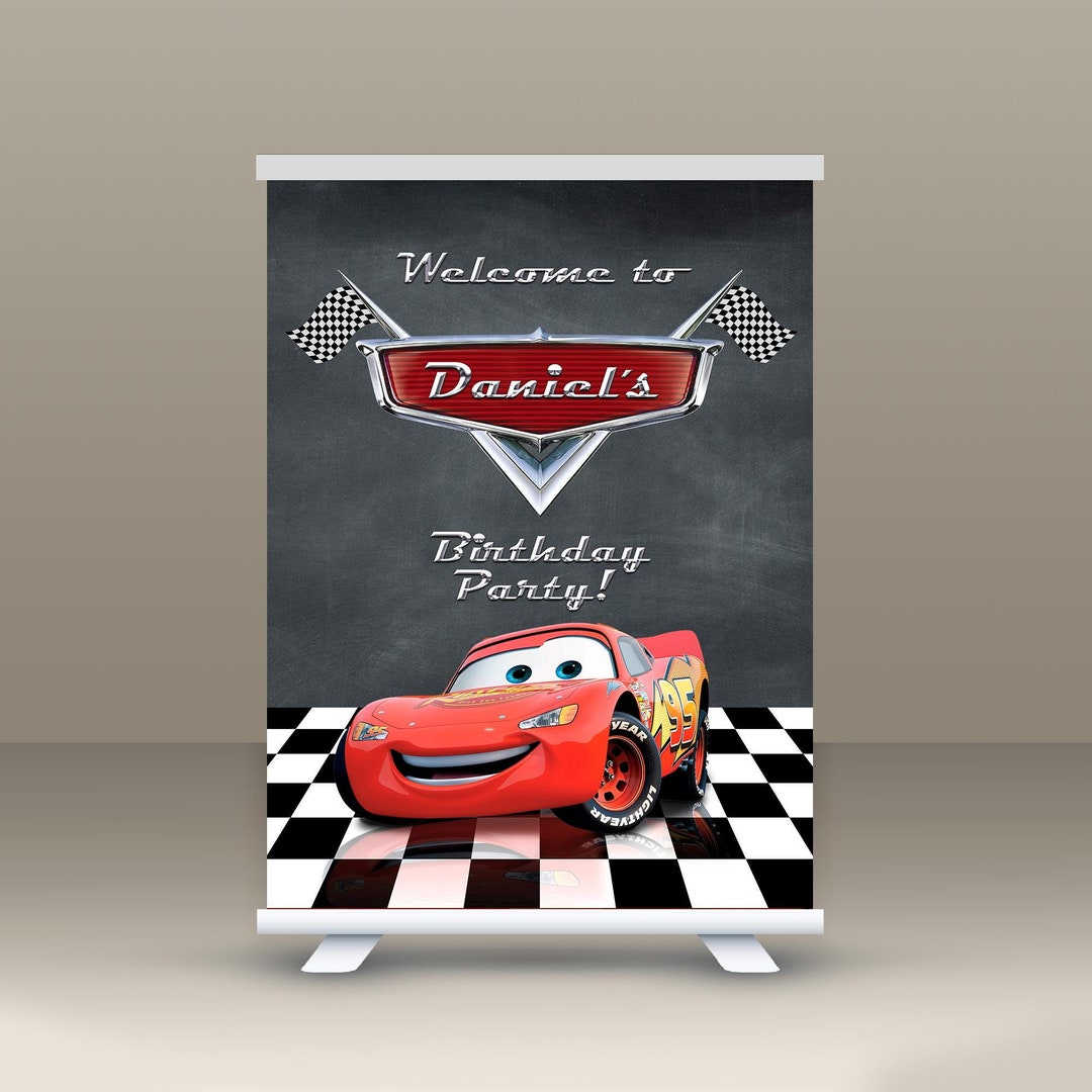 Disney Cars Welcome Banner, Welcome Sign, Lightning Mcqueen Banner ...
