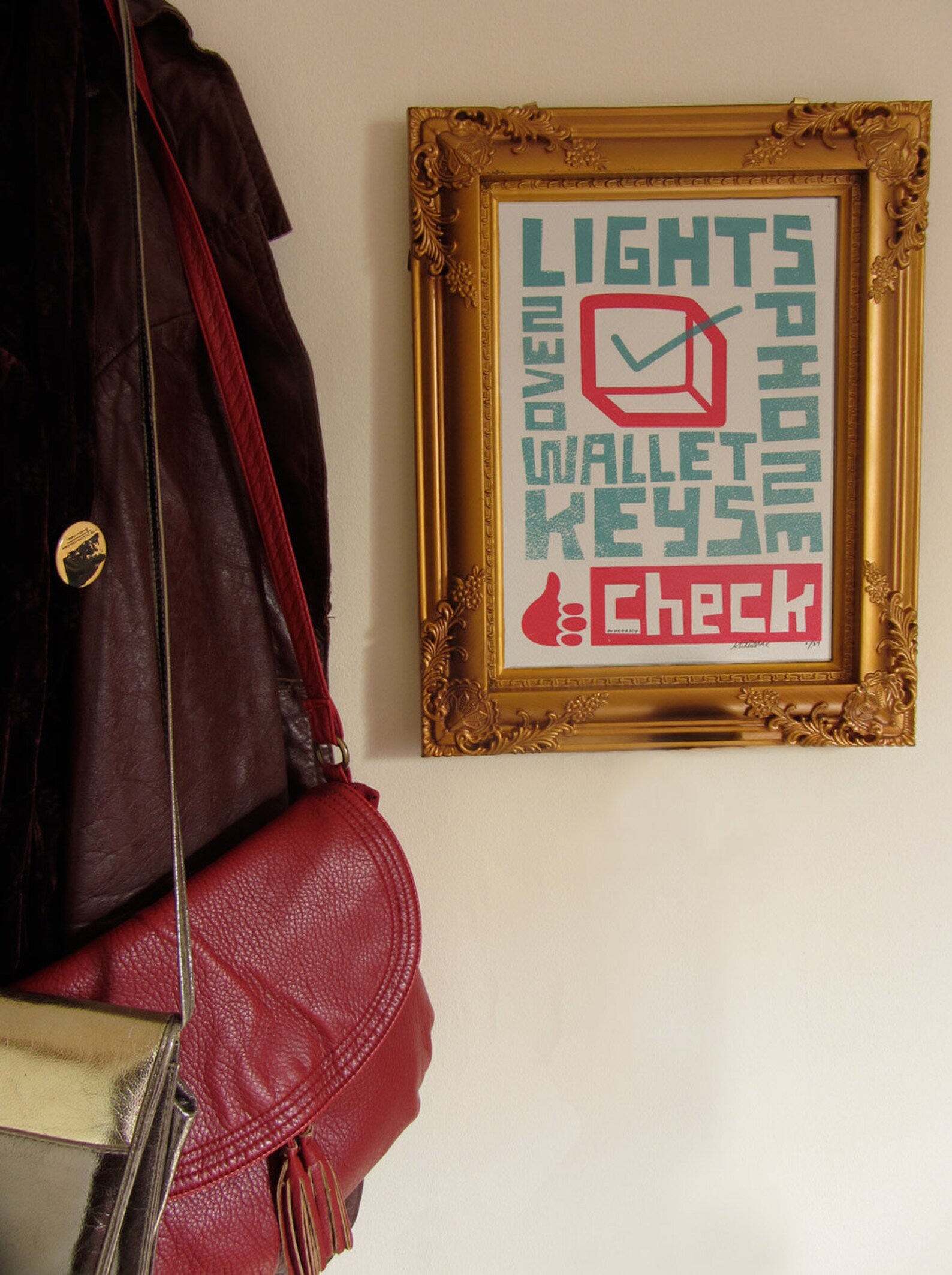 Front Door Checklist Silkscreen Print - Etsy