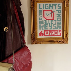 Front Door Checklist Silkscreen Print - Etsy