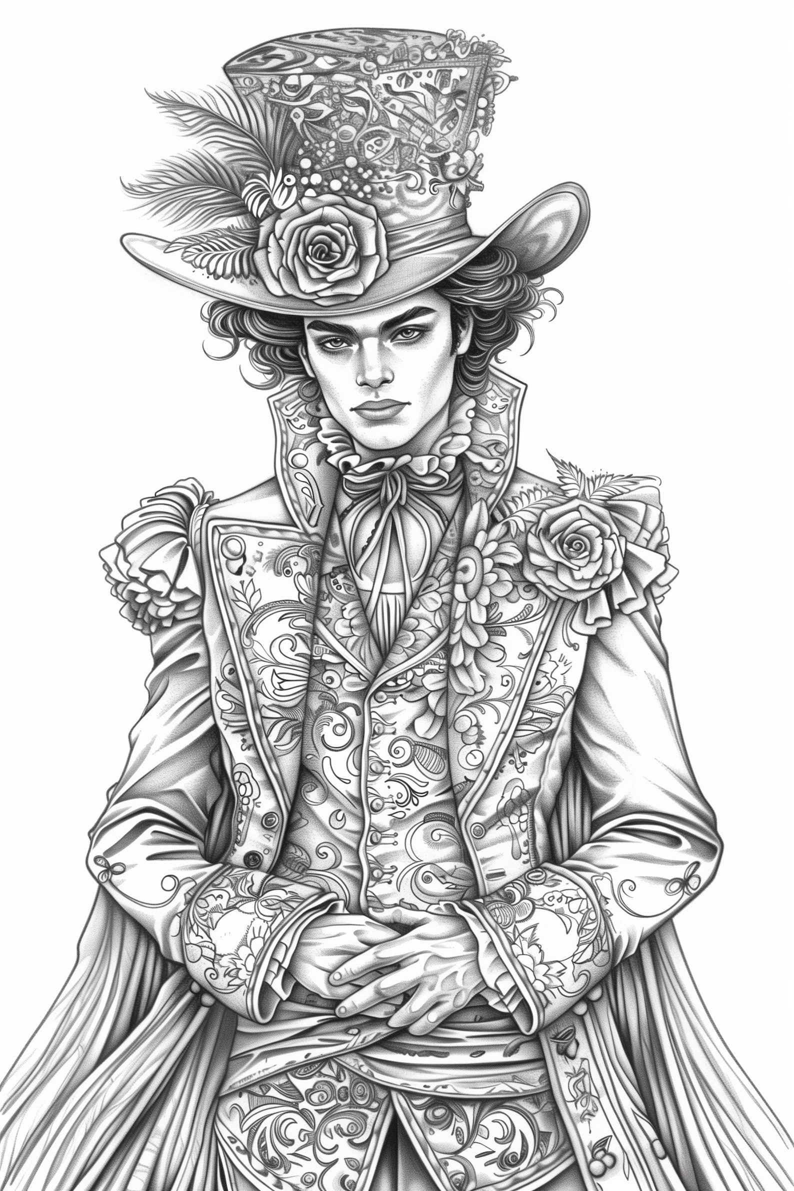 Masquerade Magic: Adult Coloring Page PDF | Elegant Masquerade ...