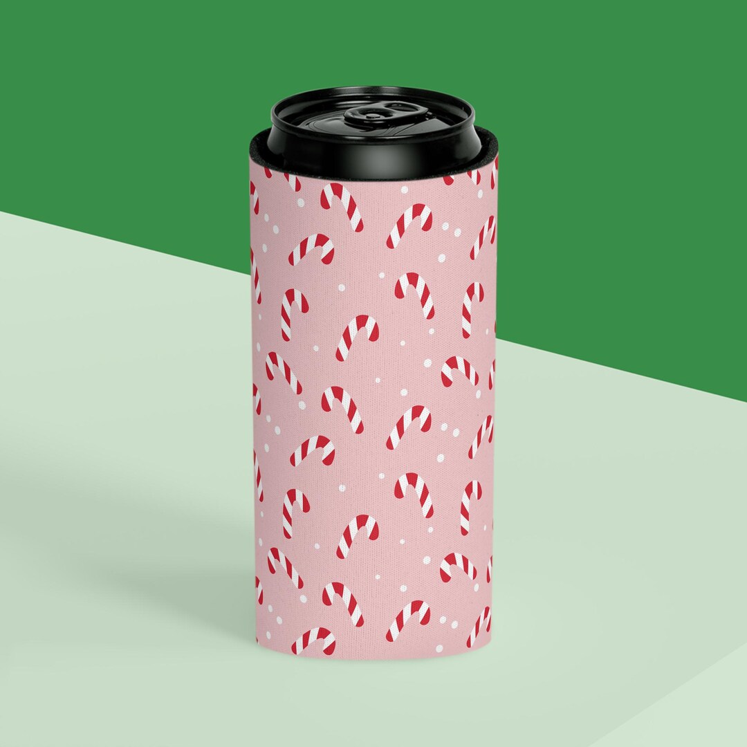 Candy Canes Can Cooler, Standard or Slim Size, Christmas Drink Sleeve ...
