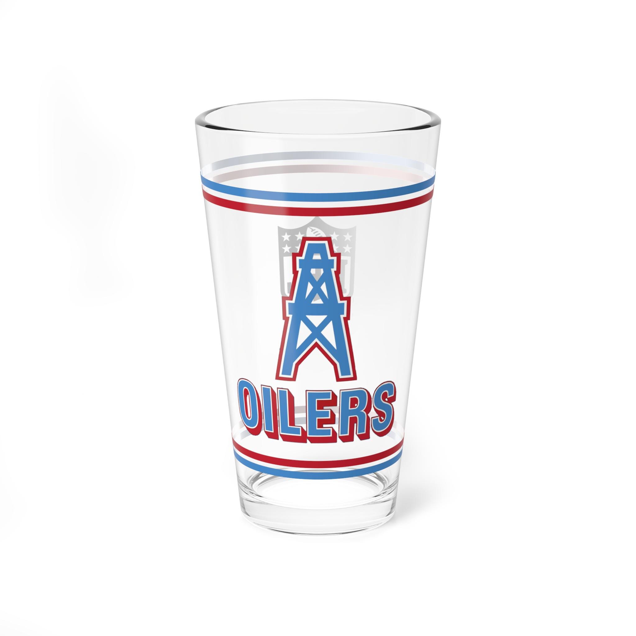 Houston Oilers Throwback Oil Derrick 16oz Mixing Glass, Pint Glass ...