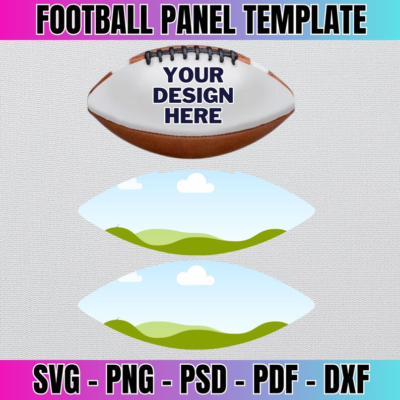 Football Panel Template, DIY Custom Photo Ball Wrap, Football Ball ...
