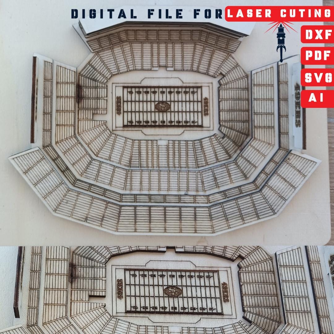 San Francisco Football Stadium Laser Cut File: SVG DXF PDF (digital ...