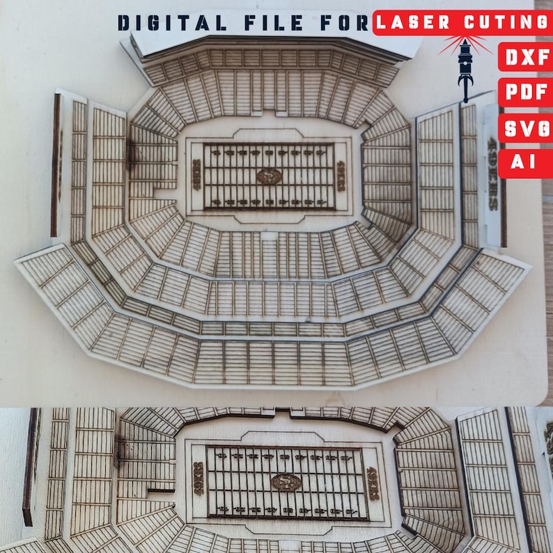 3D Football Stadium Laser Cut Files: 5-stadium Bundle (SVG DXF PDF) - Etsy