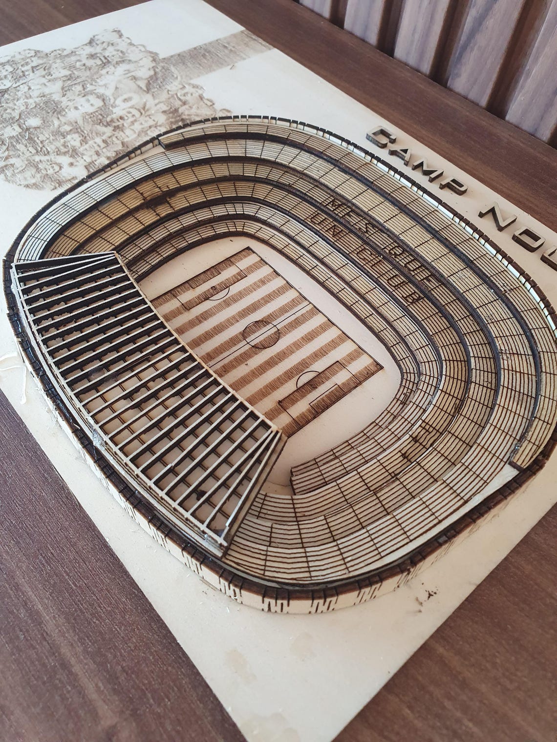 Barcelona Camp Nou Stadium 3D Laser Cut Model: SVG DXF PDF Files - Etsy