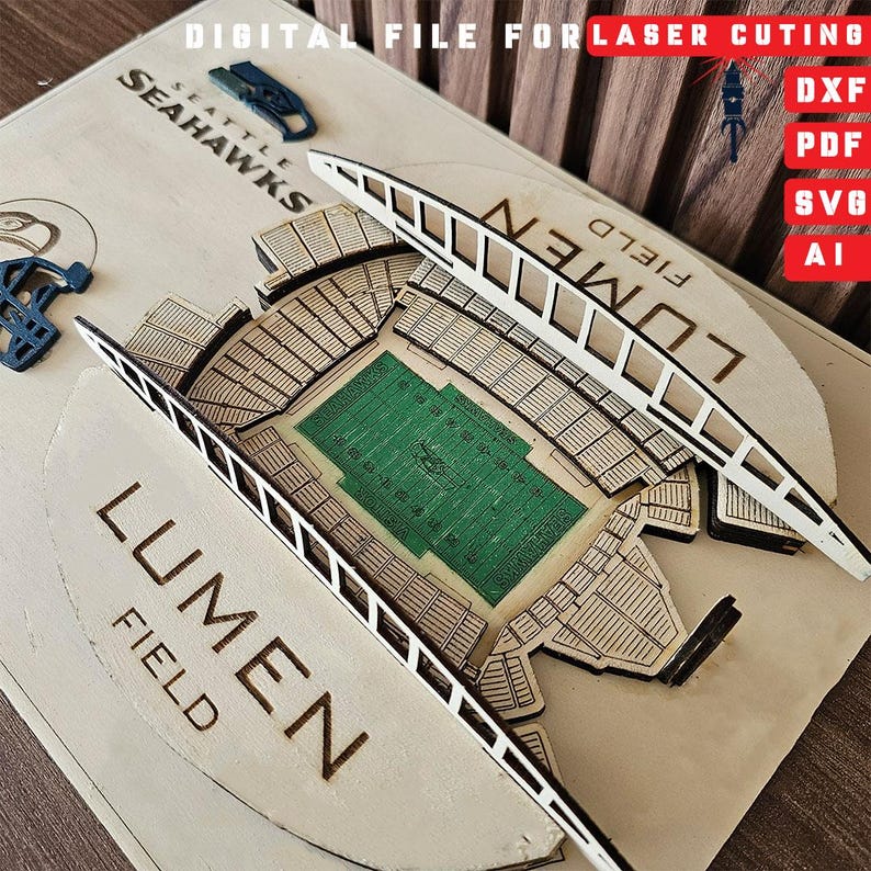 3D Football Stadium Laser Cut Files: 5-stadium Bundle (SVG DXF PDF) - Etsy