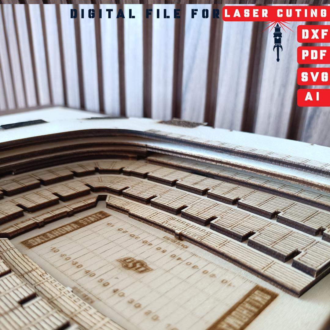 College Football Stadium Laser-cut File | SVG DXF PDF | Multilayer ...