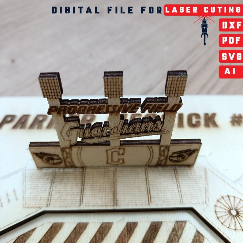 Progressive Field 3D Model Laser Cut File – Cleveland Guardians (svg ...