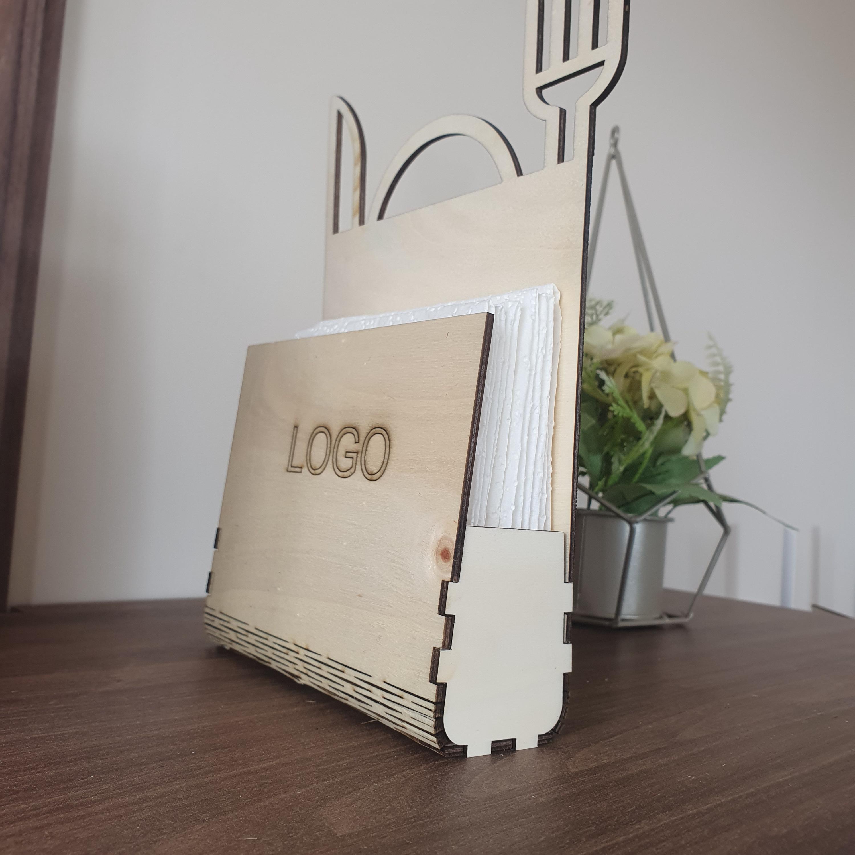 2 IN 1 Custom Made QR Code Menu Sign & Decorative Napkin Holder. Files ...