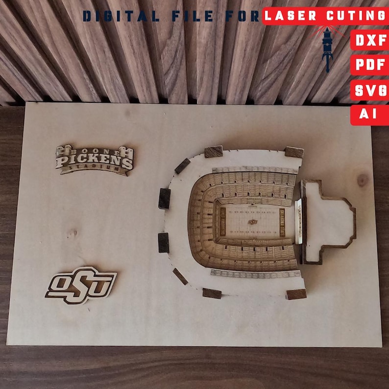 3D Football Stadium Laser Cut Files: 5-stadium Bundle (SVG DXF PDF) - Etsy