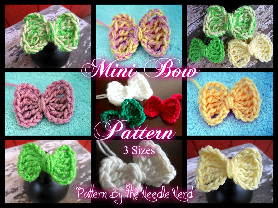 Multi Mini Bow Crochet PDF Patterns in 3 Sizes Instant - Etsy