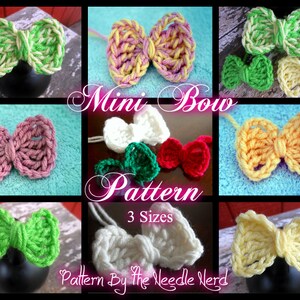 Multi Mini Bow Crochet PDF Patterns in 3 Sizes Instant - Etsy