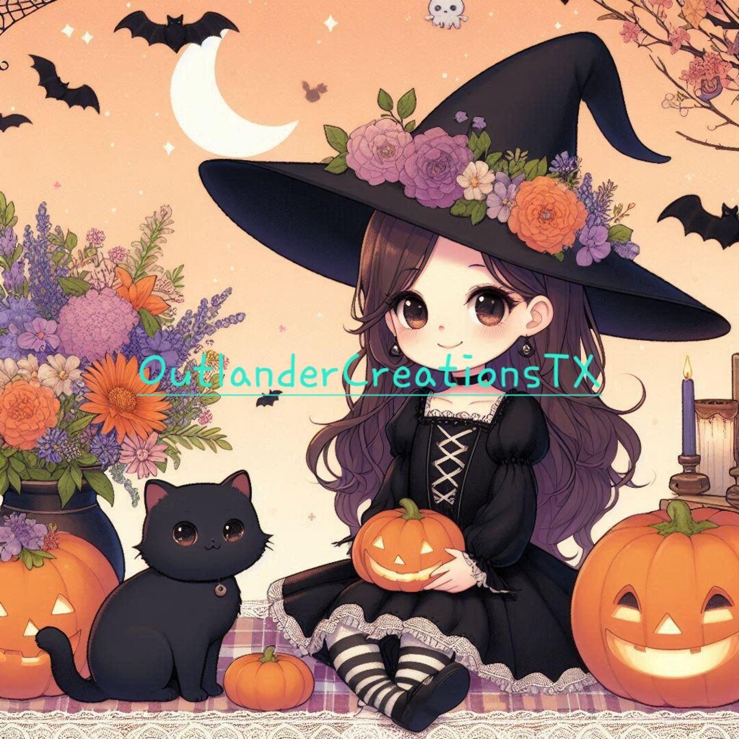 Halloween Cute Witch PNG Files for Sublimation - Etsy