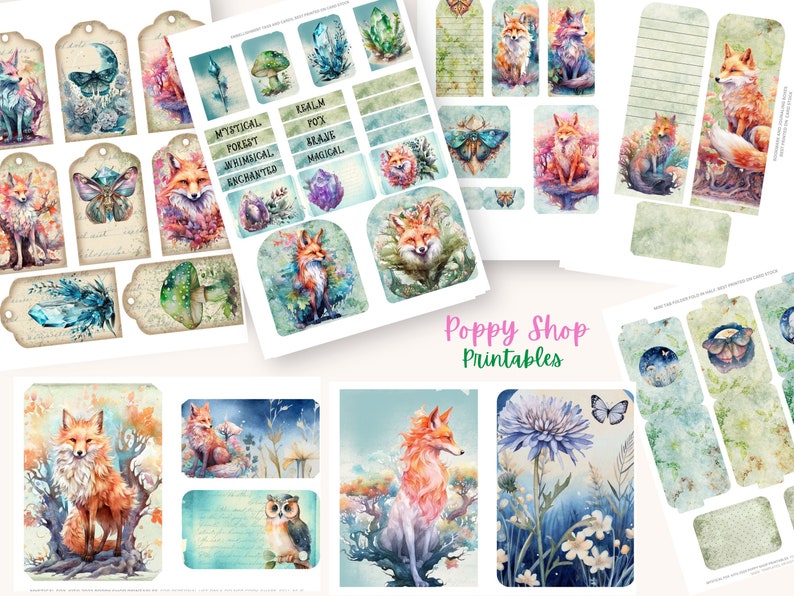 Mystical Fox Junk Journal Kit, Whimsical, Forest, Fantasy, Fox, Journal ...