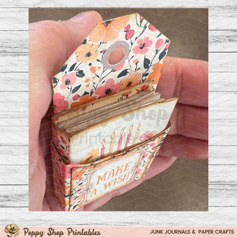 Mini Book, Printable Mini Book, Miniature Book, Birthday Ephemera ...