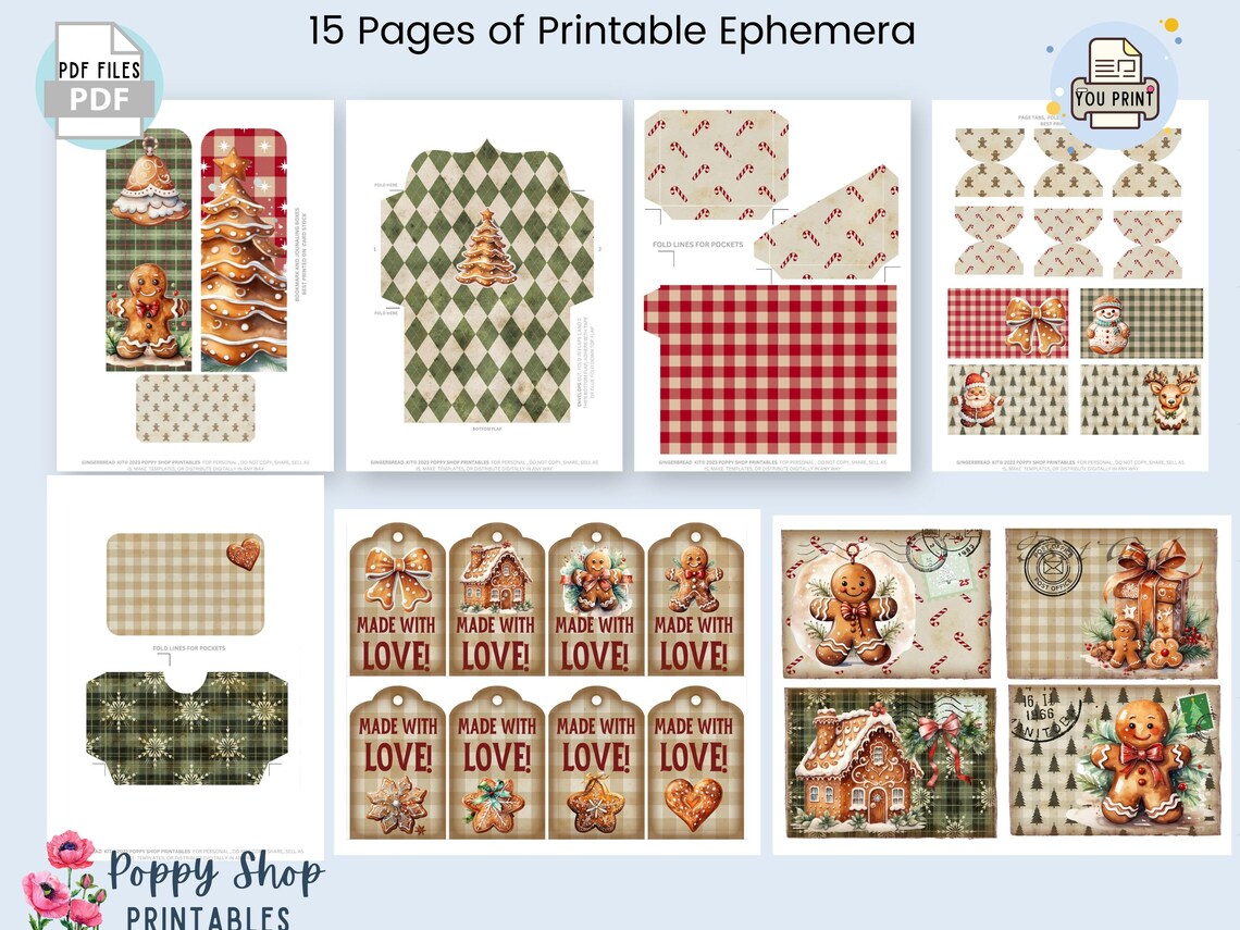 Gingerbread Cookie Ephemera, Christmas Cookies, Gingerbread Boy, Junk ...