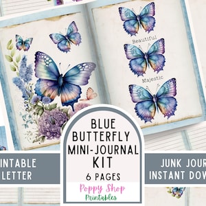 Butterfly Journal Pages, Printable Journal Pages, Lined Journal Pages ...