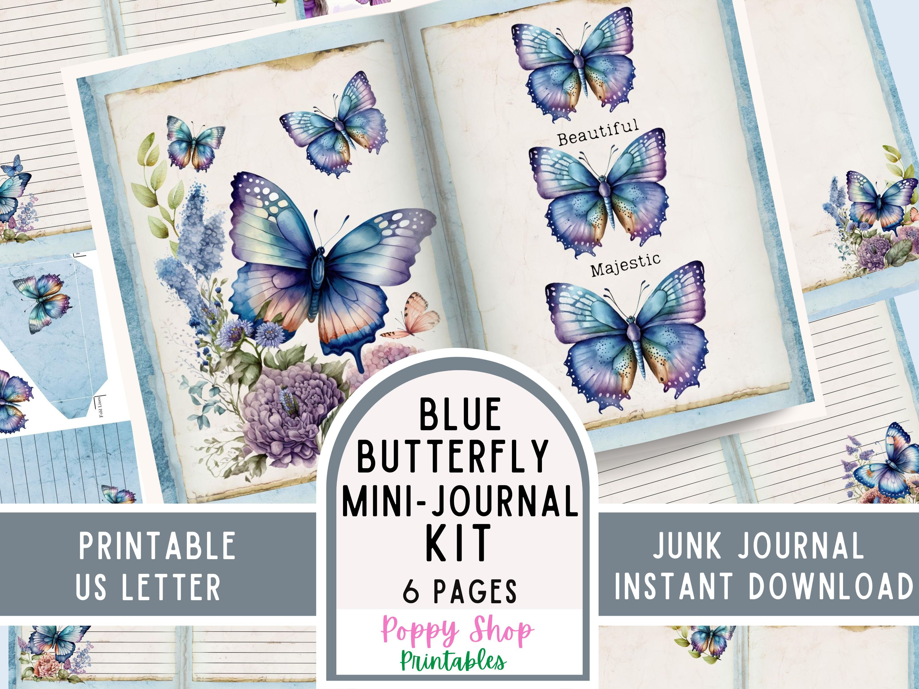 Butterfly Journal Pages Printable Journal Pages Lined - Etsy