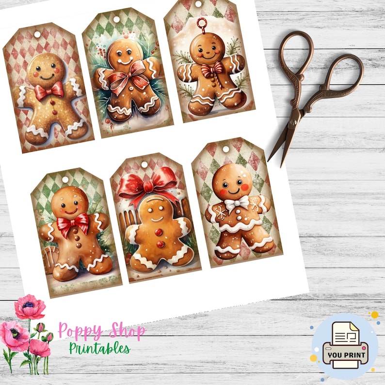 Gingerbread Christmas Gift Tags, Gingerbread, Kids Christmas Gift Tags ...