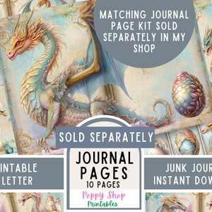 Dragon Junk Journal Printable Folio, Folding Pocket Folder, Folio ...