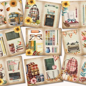 Back to School Junk Journal Kit, Teacher, Vintage, School, Fall ...