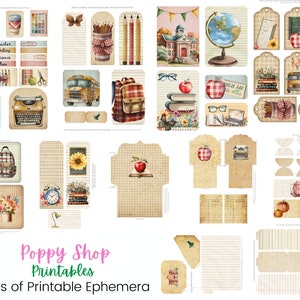 Back to School Junk Journal Kit, Teacher, Vintage, School, Fall ...