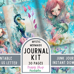 Mermaid Junk Journal Kit, Mermaid Printable Junk Journal, Printable ...
