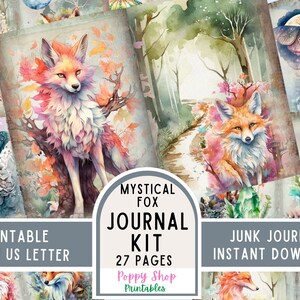 Mystical Fox Junk Journal Kit, Whimsical, Forest, Fantasy, Fox, Journal ...