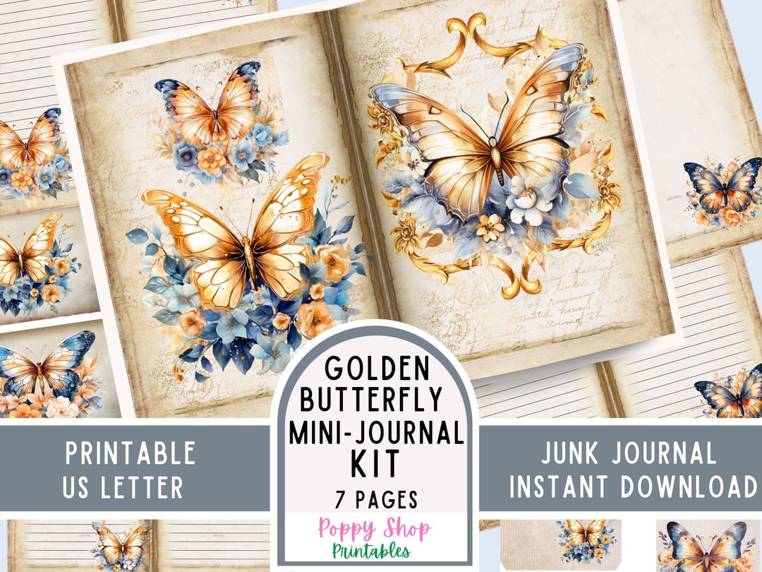 Butterfly Journal Pages, Printable Journal Pages, Lined Journal Pages ...