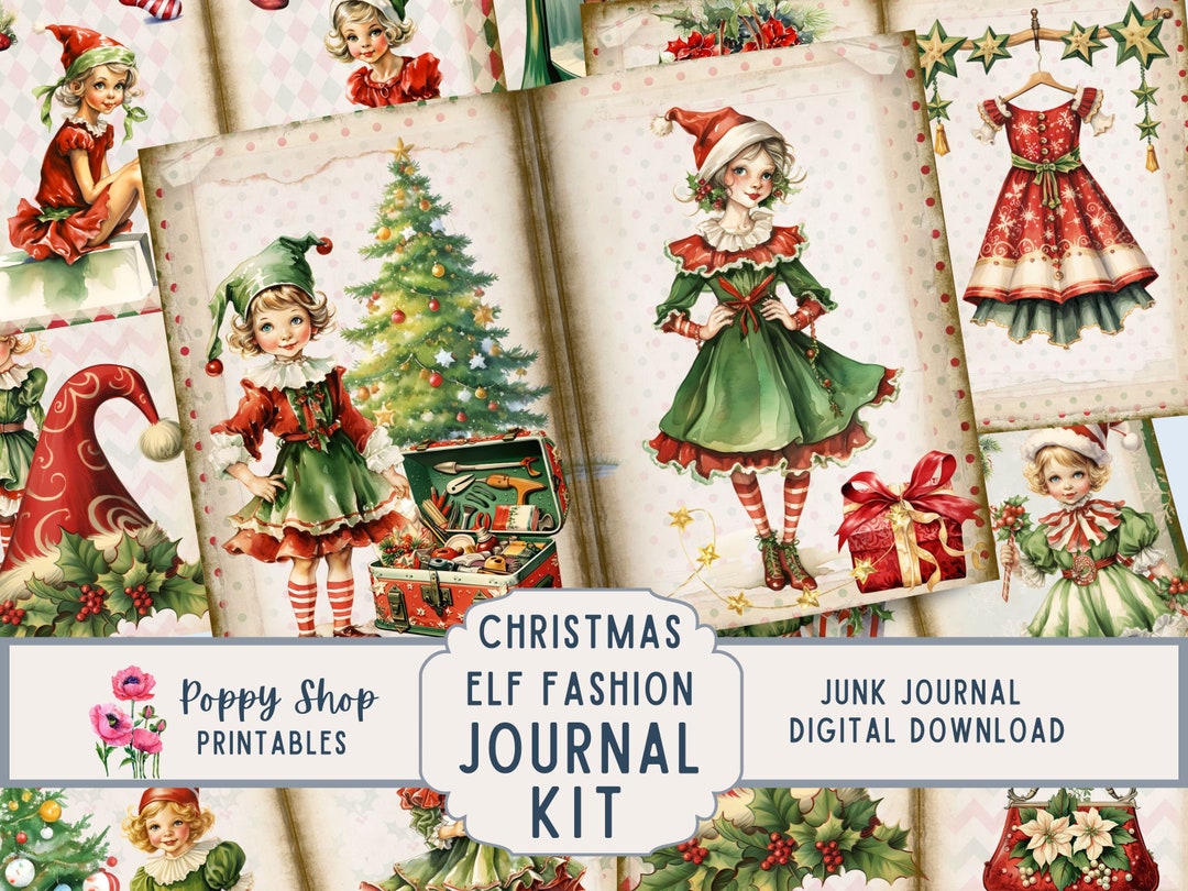 Elf Junk Journal Kit, Christmas Junk Journal, Vintage, Whimsical ...