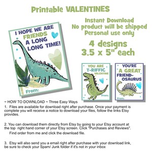 Dinosaur Valentines Day Cards, Printable, Classroom Valentines Cards ...