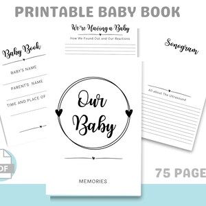 Baby Book, Printable Baby Book, Baby Milestones, Baby's First Year ...