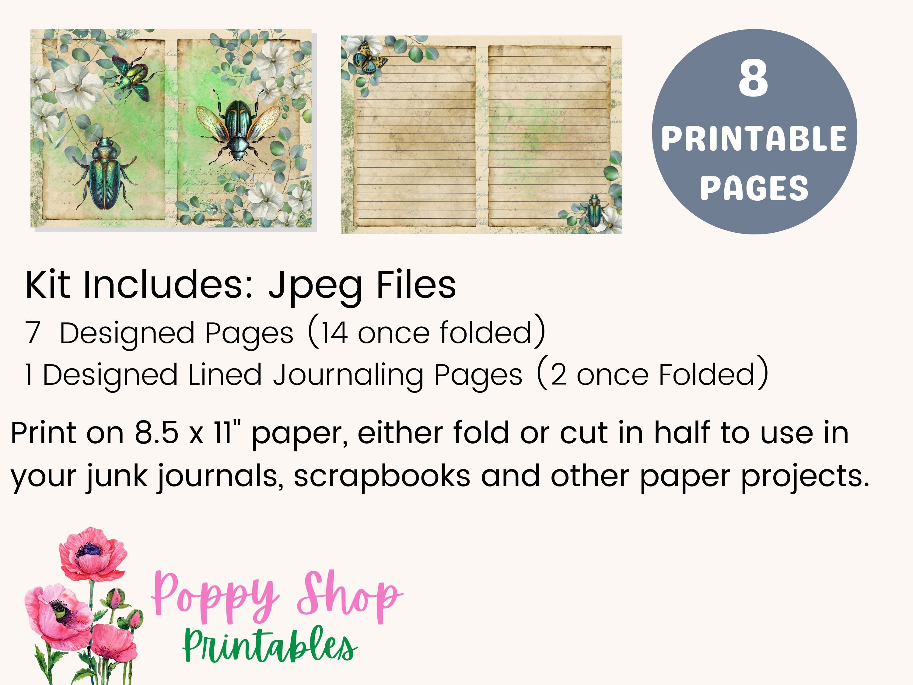 Junk Journal Pages Garden Bugs Vintage Junk Journal Shabby - Etsy