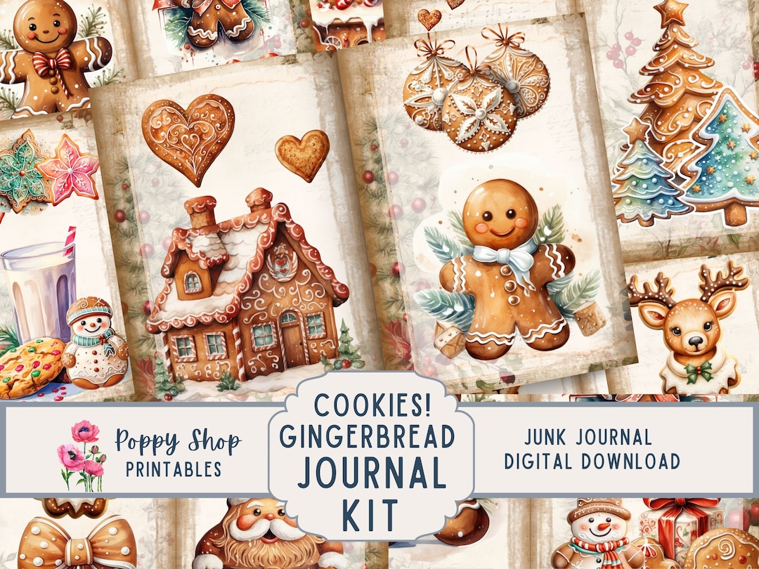 Gingerbread Junk Journal Kit, Christmas Junk Journal, Vintage ...