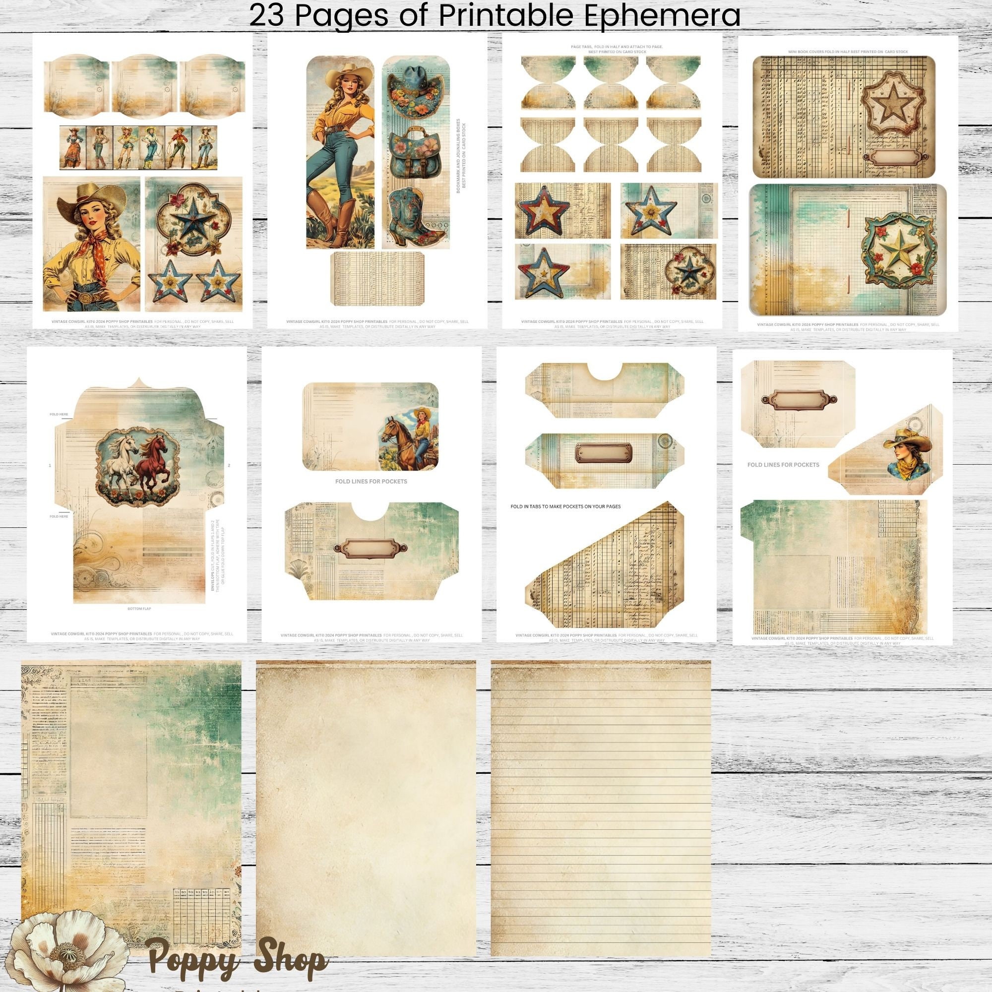 Cowgirl Ephemera, Vintage Cowgirl, Retro, Western, Country, Ephemera ...